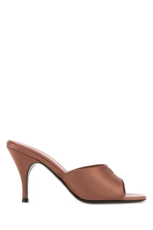 Miu Miu Antiqued Satin Mules - Pink