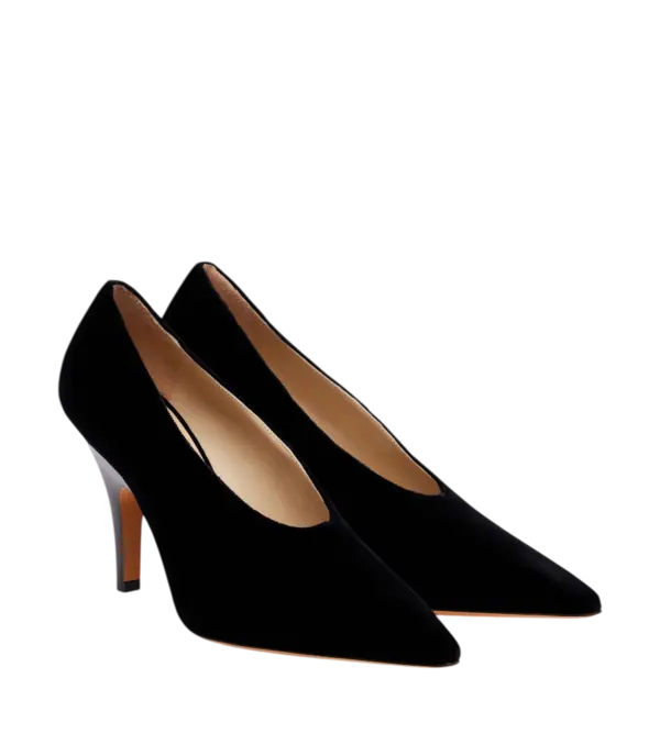 Le Monde Beryl Petra Velvet Pumps - Black