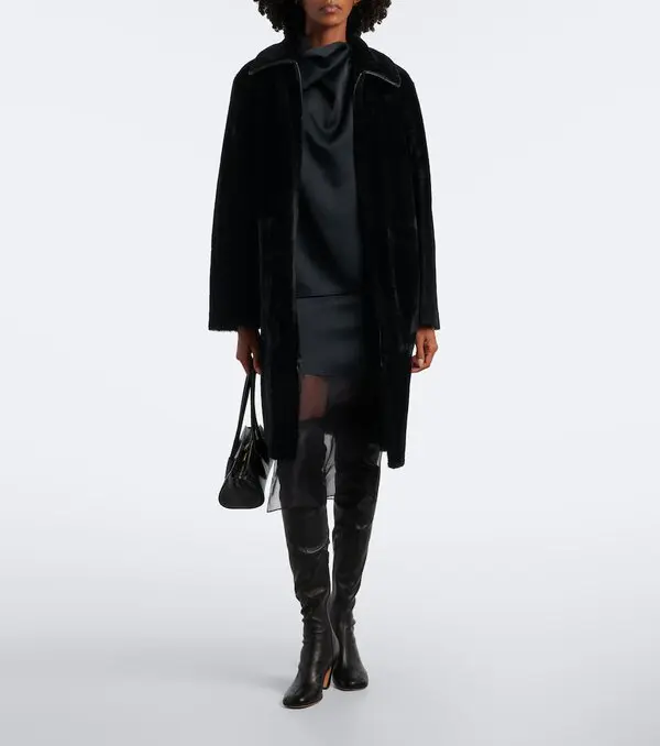 JOSEPH Caspian Reversible Leather And Shearling Coat