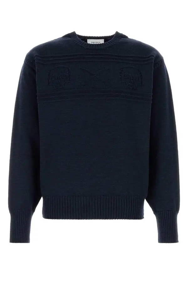 Alexander McQueen Navy Wool Sweater