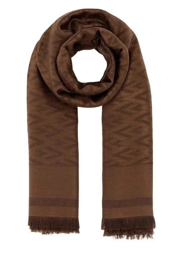 Valentino Garavani Silk Blend Toute La V Scarf - Brown
