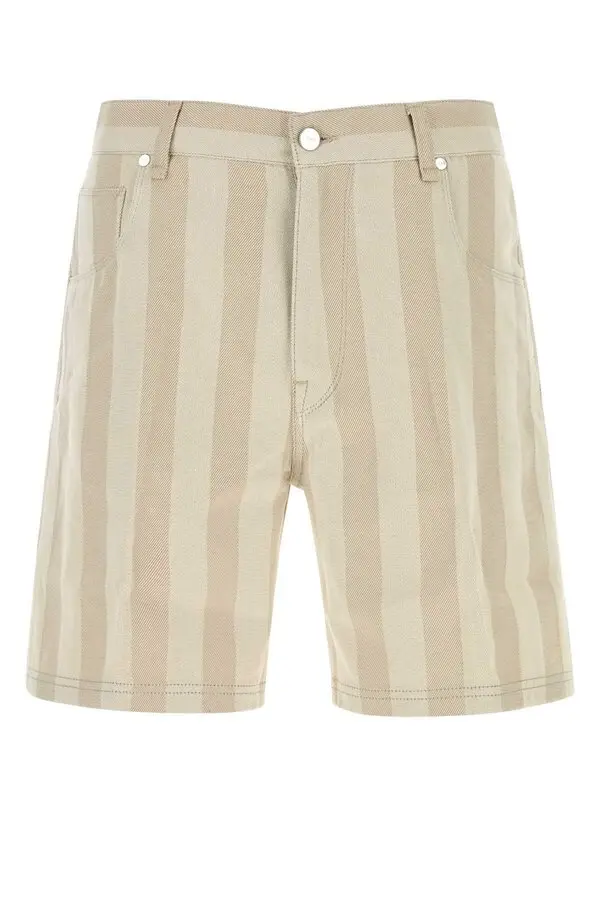 Fendi Embroidered Canvas Bermuda Shorts - Multicolor