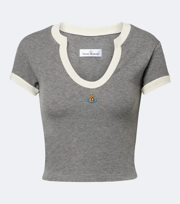 VIVIENNE WESTWOOD Baby Lima Ribbed-knit T-shirt - Grey