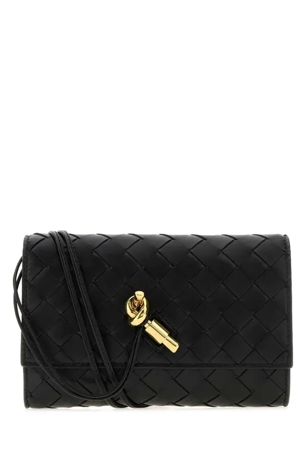 Bottega Veneta Nappa Leather Andiamo Crossbody Bag - Black