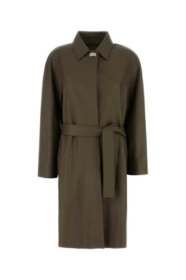 Fendi Mud Leather Coat