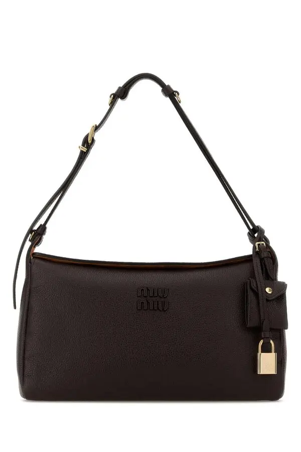 Miu Miu Dark Leather Crossbody Bag - Brown
