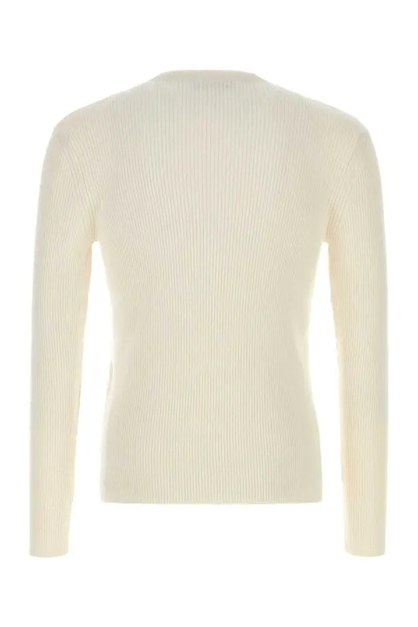 Our Legacy Ivory Silk Ribbed Sweater - White