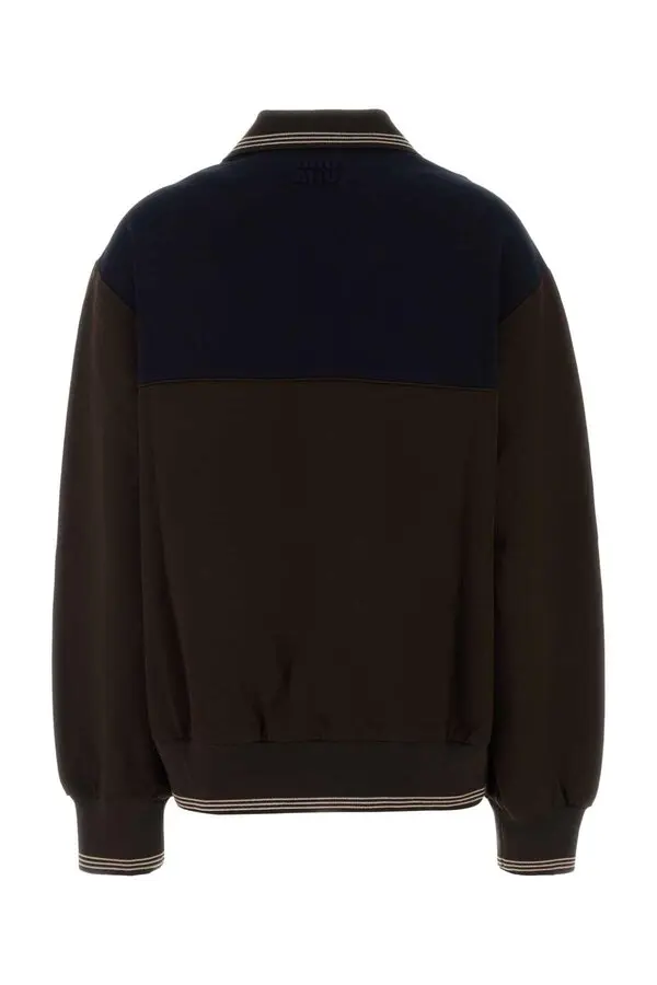 Miu Miu Two-tone Viscose Blend Oversize Sweatshirt - Multicolor