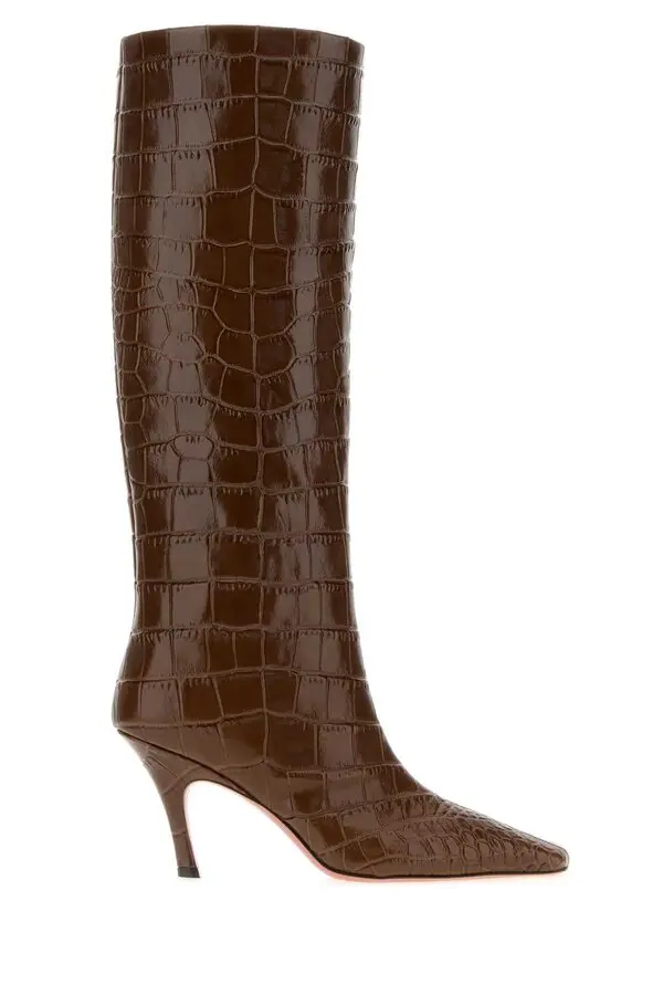 Amina Muaddi Leather Mona Boots