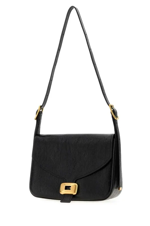 Balenciaga Leather Medium Clicca Shoulder Bag - Black