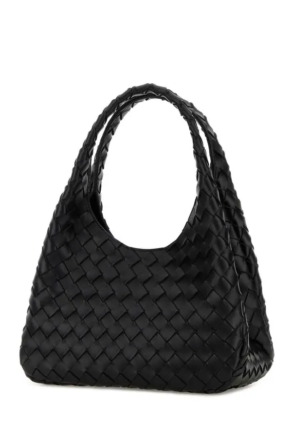 Bottega Veneta Leather Small Campana Shoulder Bag - Black