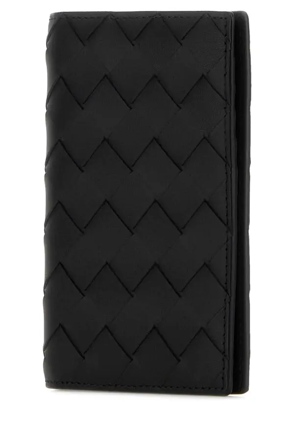 Bottega Veneta Leather Passport Holder - Black