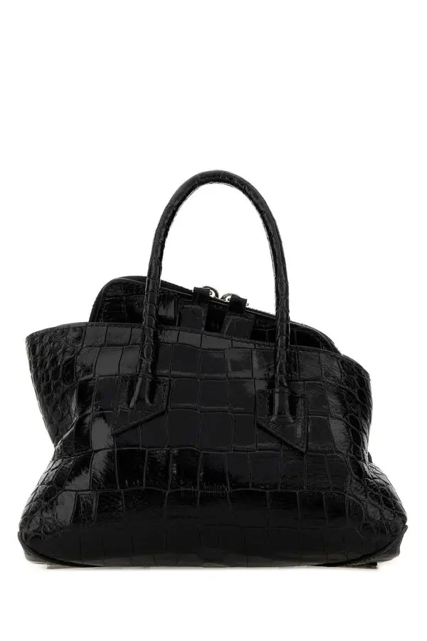 Attico Leather Mini La Passeggiata Handbag - Black