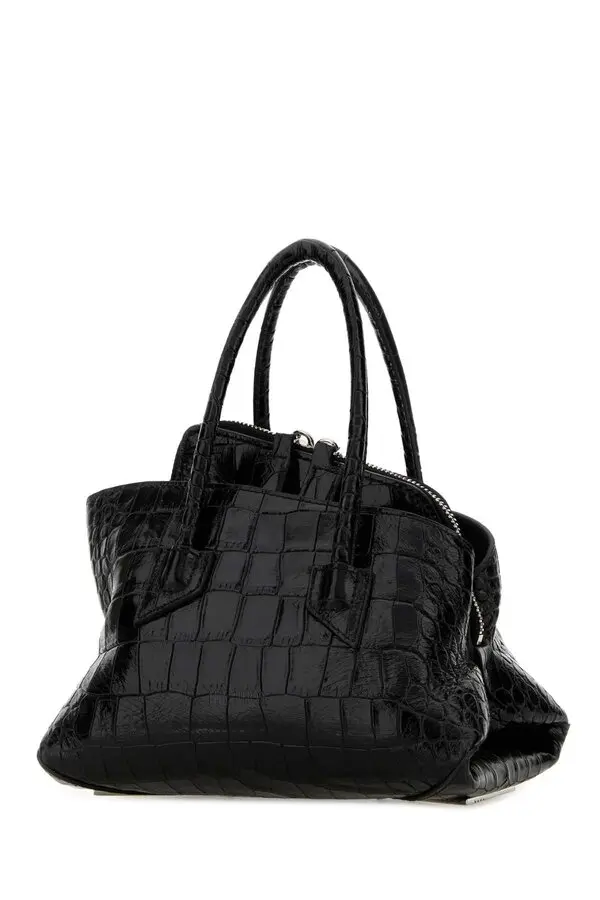 Attico Leather Mini La Passeggiata Handbag - Black
