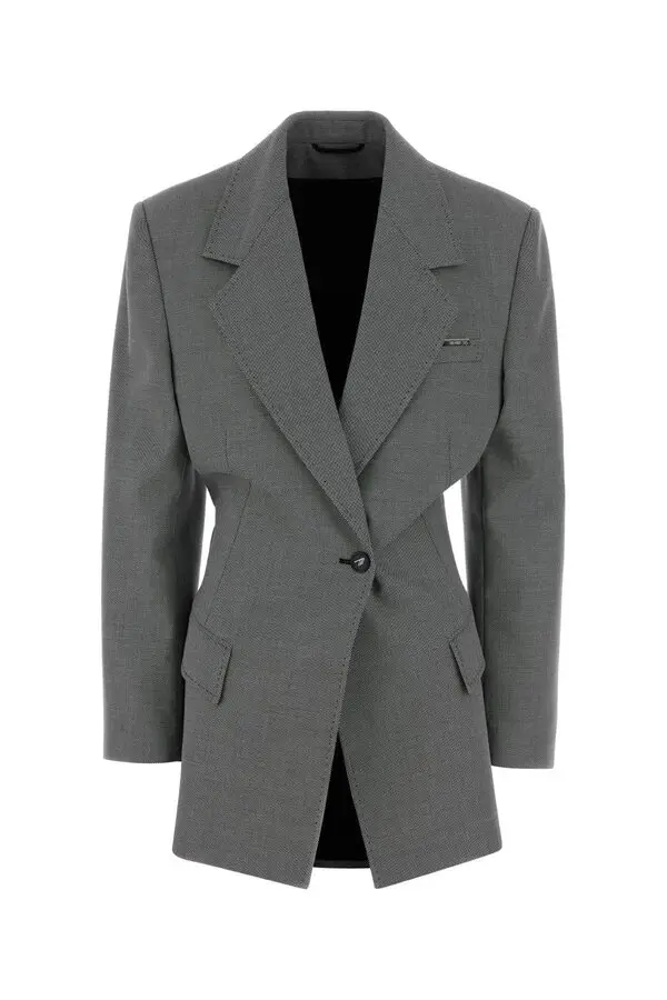 Attico Two Stretch Wool Blend Blazer - Multicolor