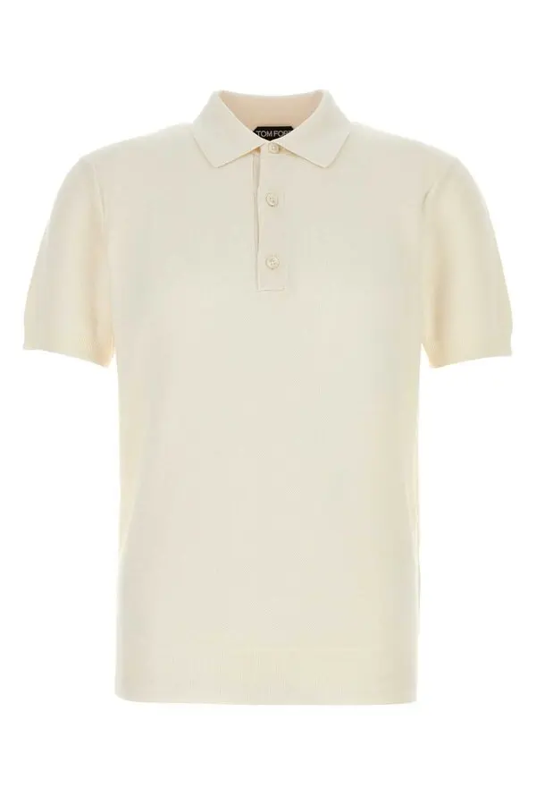 TOM FORD Ivory Piquet Polo Shirt - White
