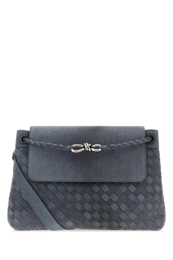 Bottega Veneta Air Force Suede Andiamo Messenger Shopping Bag - Blue