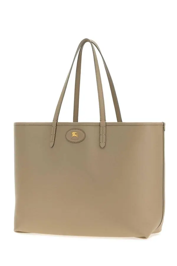 Burberry Leather Reversible Shopping Bag - Gray
