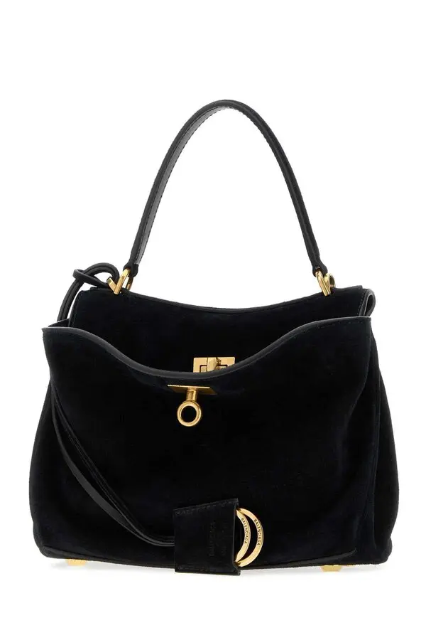 Balenciaga Suede Mini Rodeo Handbag - Black