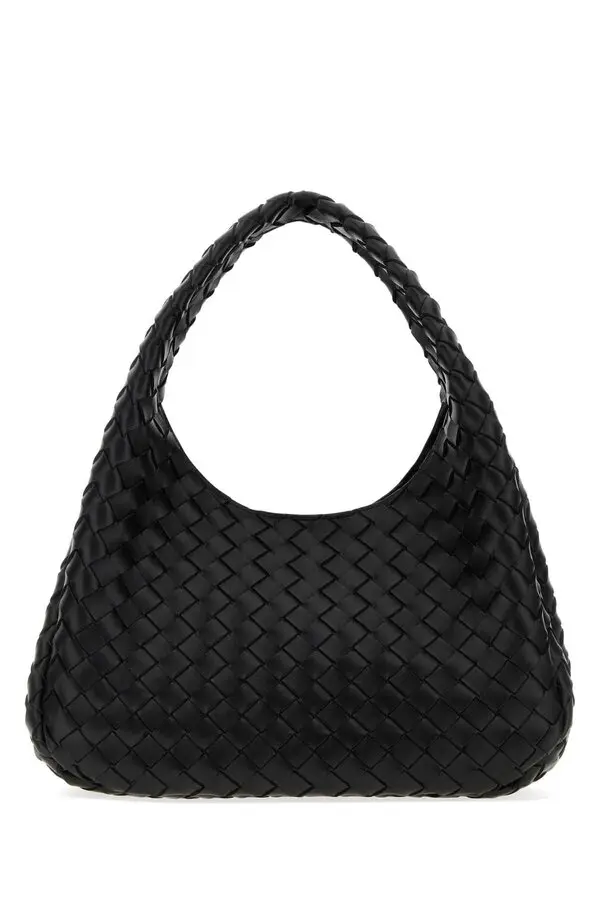 Bottega Veneta Leather Campana Shoulder Bag - Black