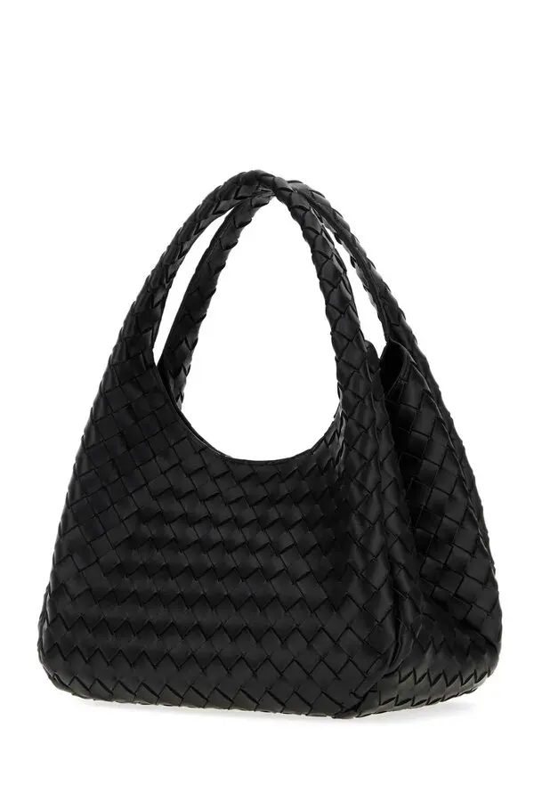 Bottega Veneta Leather Campana Shoulder Bag - Black