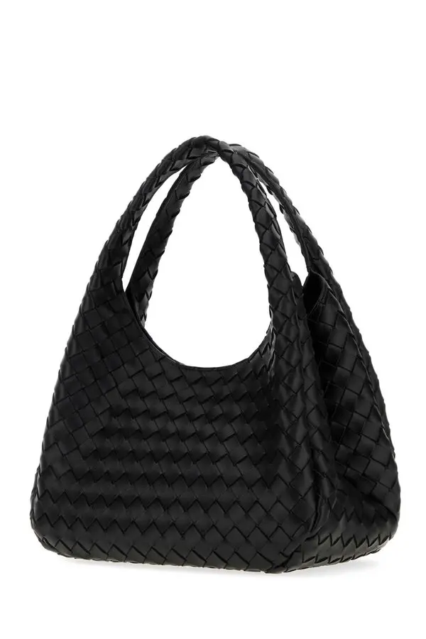 Bottega Veneta Leather Campana Shoulder Bag - Black