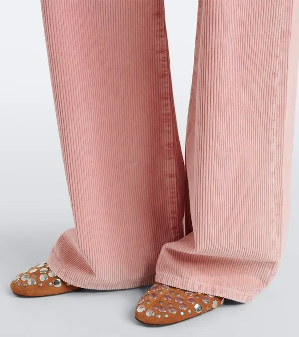 7 For All Mankind Lotta Cotton Corduroy Wide-leg Pants - Pink