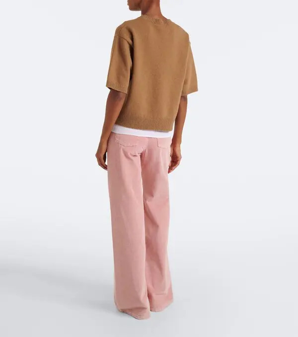 7 For All Mankind Lotta Cotton Corduroy Wide-leg Pants - Pink