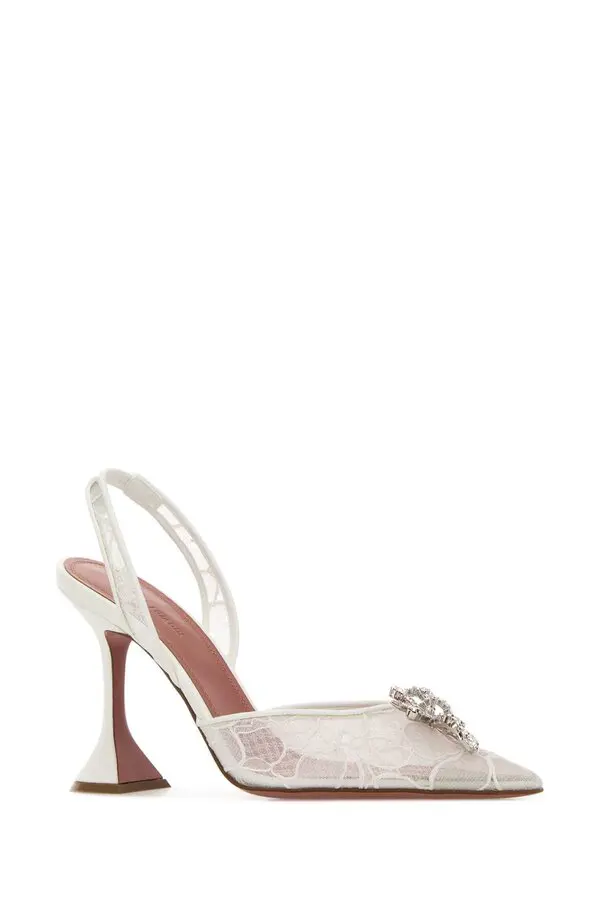 Amina Muaddi Lace Rosie Pumps