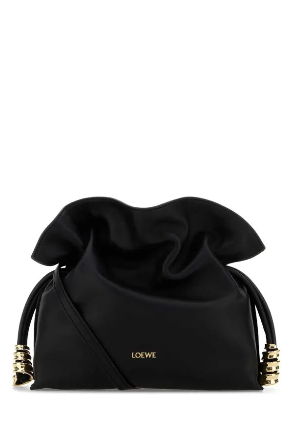 Loewe Leather Mini Coil Flamenco Clutch - Black
