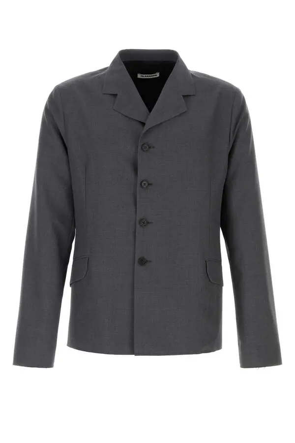 JIL SANDER Dark Grey Wool Blazer