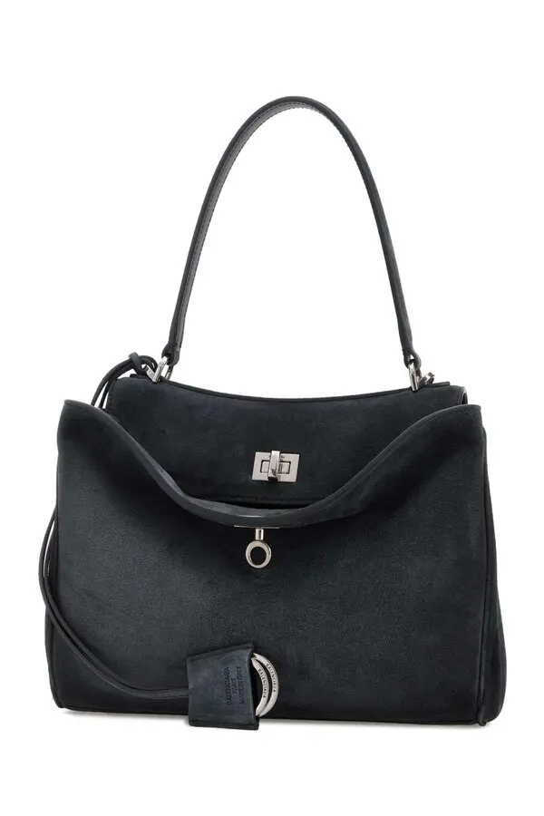 Balenciaga Graphite Suede Small Rodeo Handbag