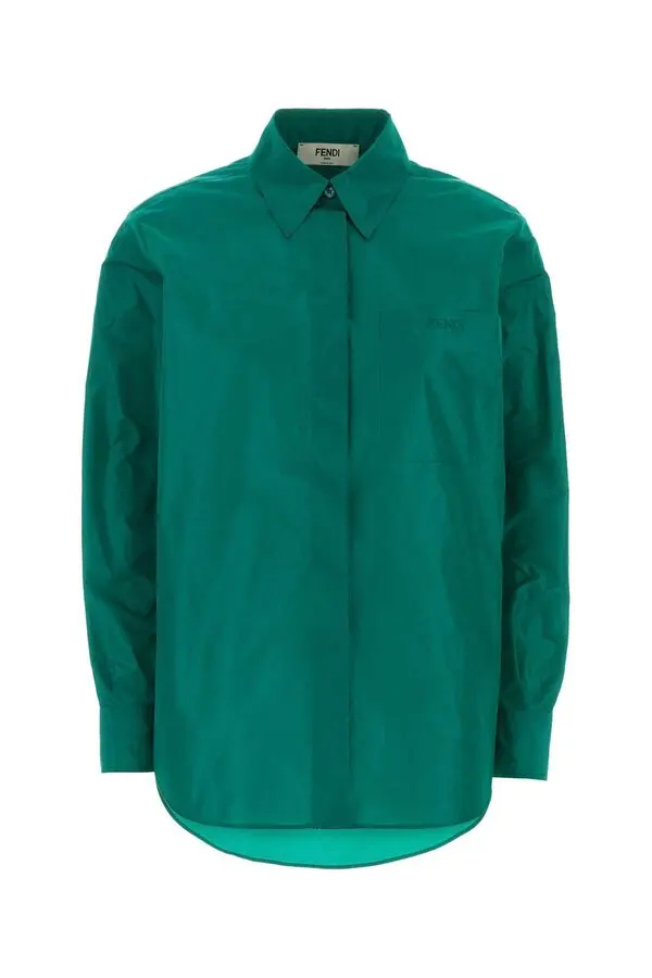 Fendi Turquoise Taffetas Shirt