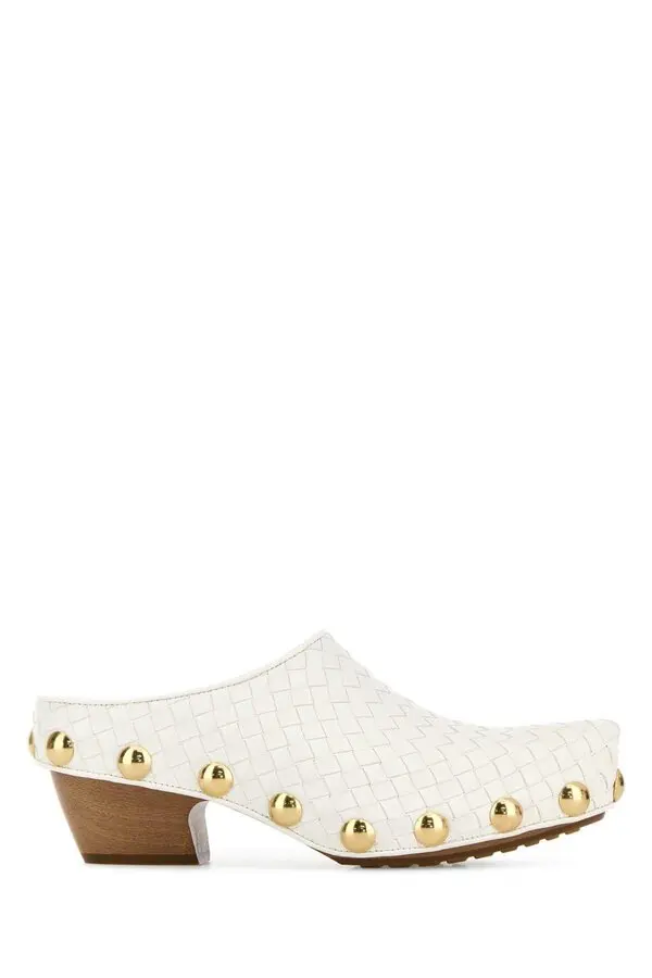 Bottega Veneta Leather Gondola Mules - White