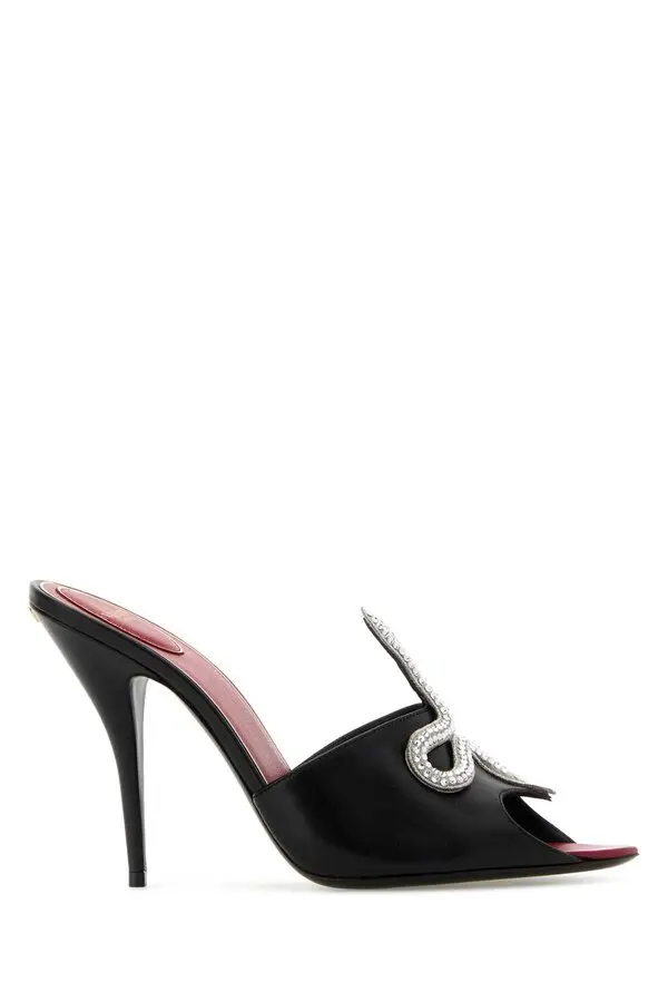 Valentino Garavani Leather High-heel Mules - Black