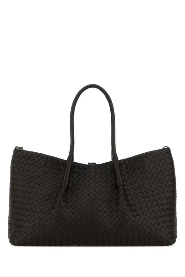 Bottega Veneta Leather Pinacoteca Shopping Bag - Black