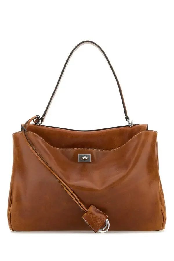 Balenciaga Caramel Leather Medium Rodeo Handbag
