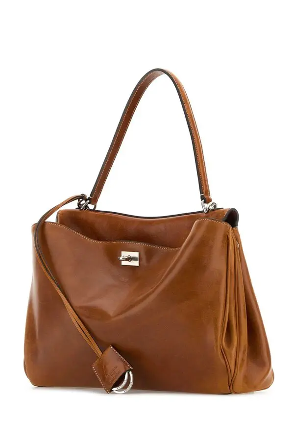 Balenciaga Caramel Leather Medium Rodeo Handbag