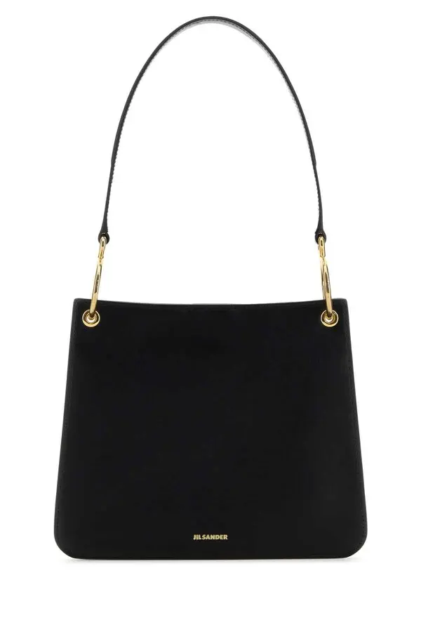 JIL SANDER Leather Otto Shoulder Bag - Black
