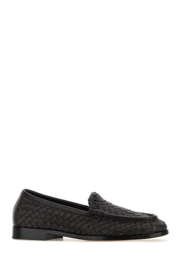 Bottega Veneta Dark Leather Silenzio Loafers - Brown