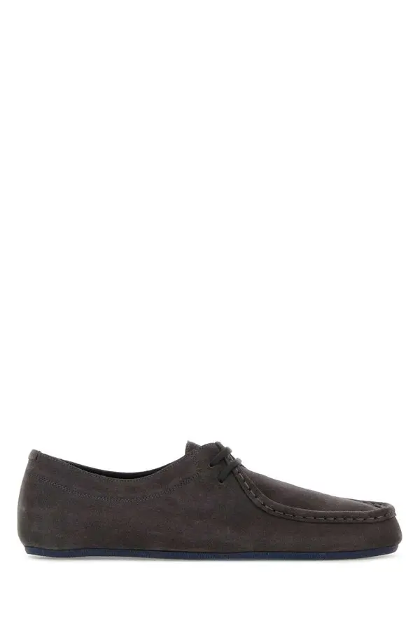 JIL SANDER Dark Grey Suede Lace-up Shoes