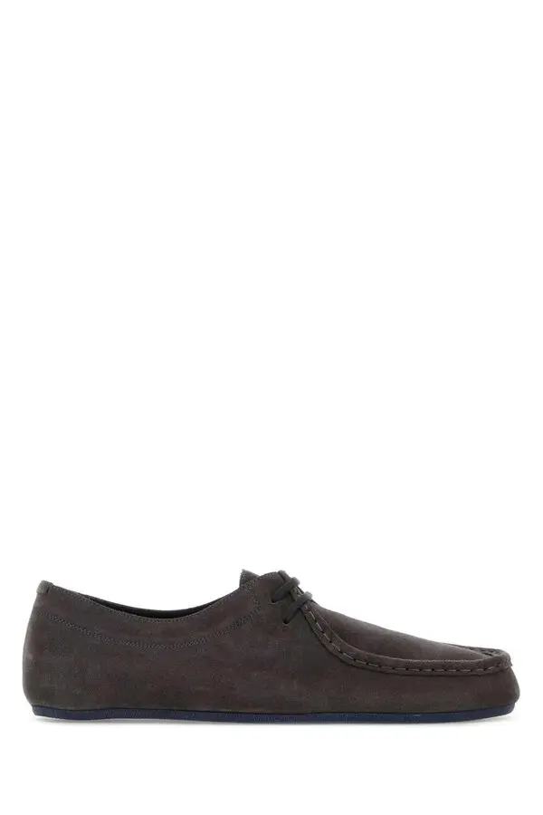 JIL SANDER Dark Grey Suede Lace-up Shoes - Gray