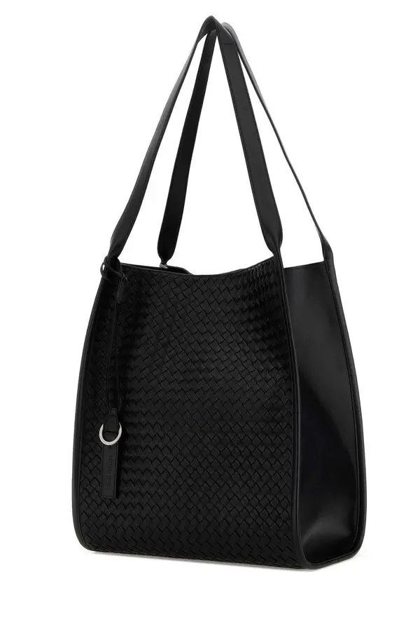 Bottega Veneta Woven Lamb Leather Shopping Bag - Black