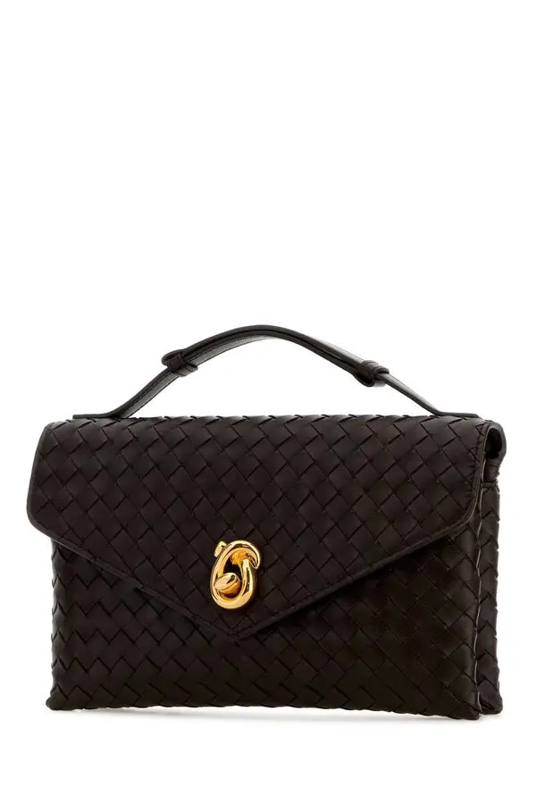 Bottega Veneta Leather Knot Lock Handbag - Brown