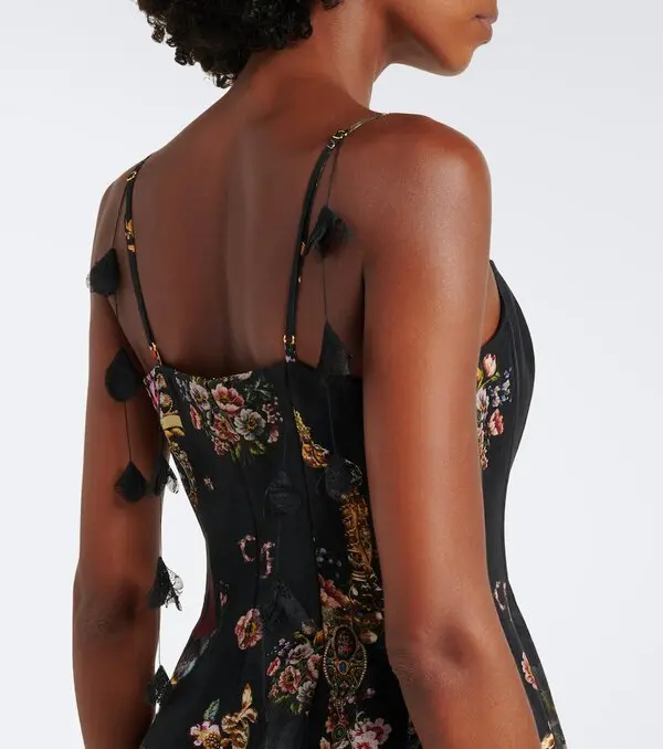 Camilla Floral Linen And Silk Maxi Dress