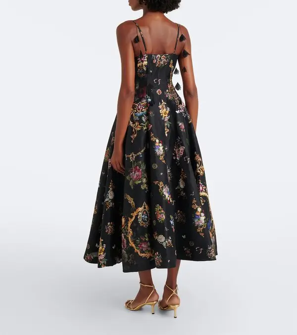 Camilla Floral Linen And Silk Maxi Dress
