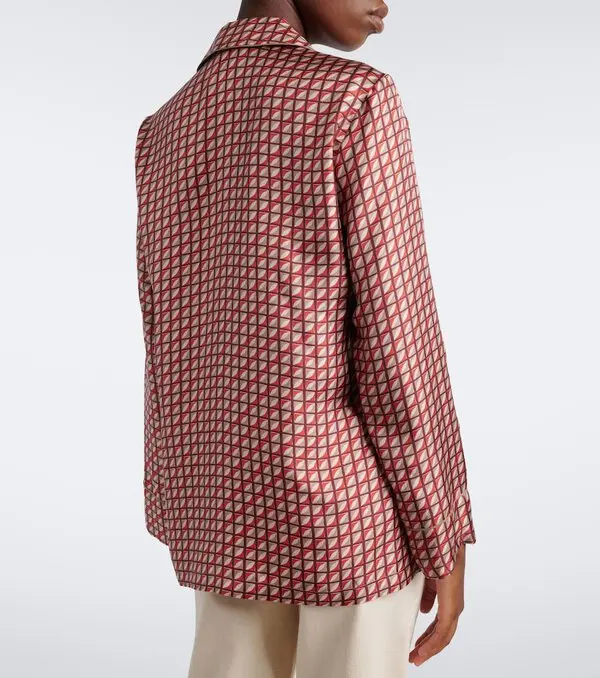 Max Mara Printed Silk Twill Pajama Shirt