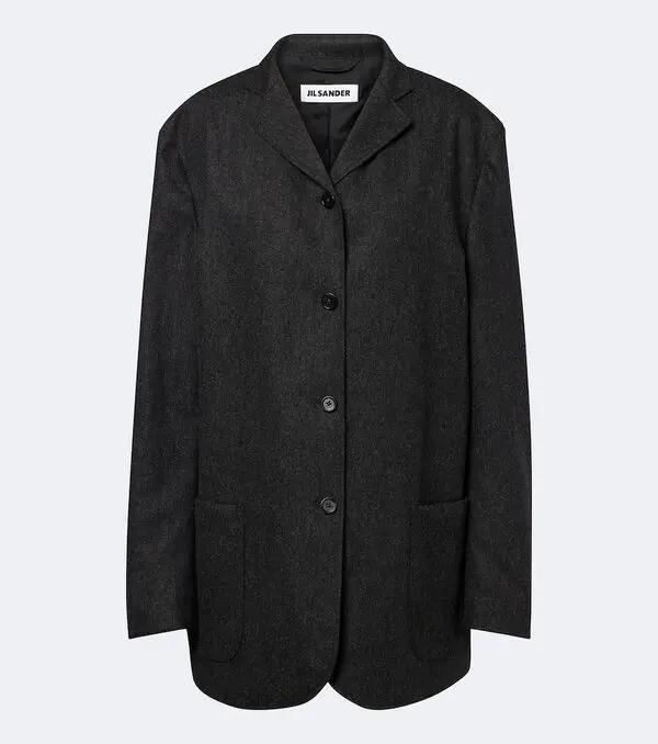 JIL SANDER Wool Flannel Jacket - Grey