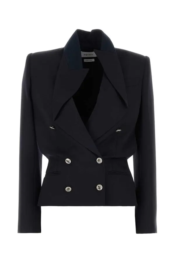 Alexander McQueen Navy Wool Blazer