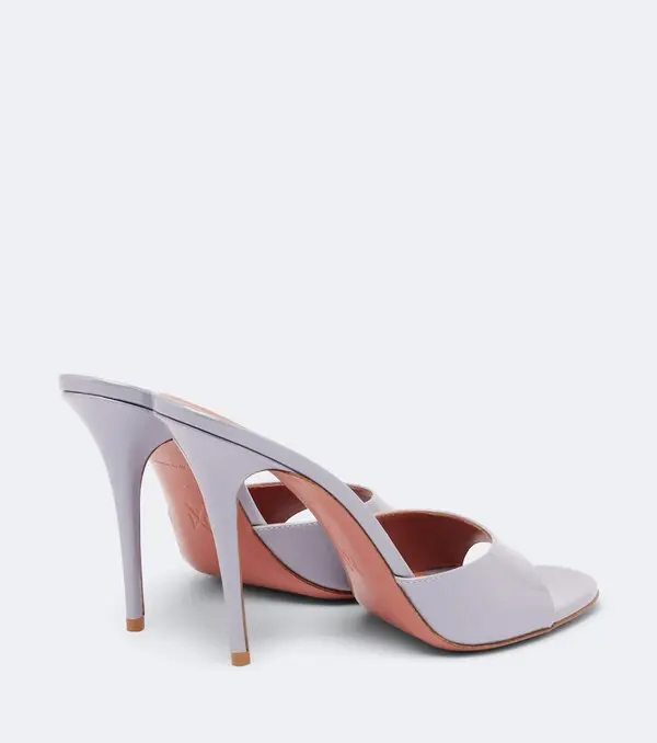 Amina Muaddi Elodie Patent Leather Mules
